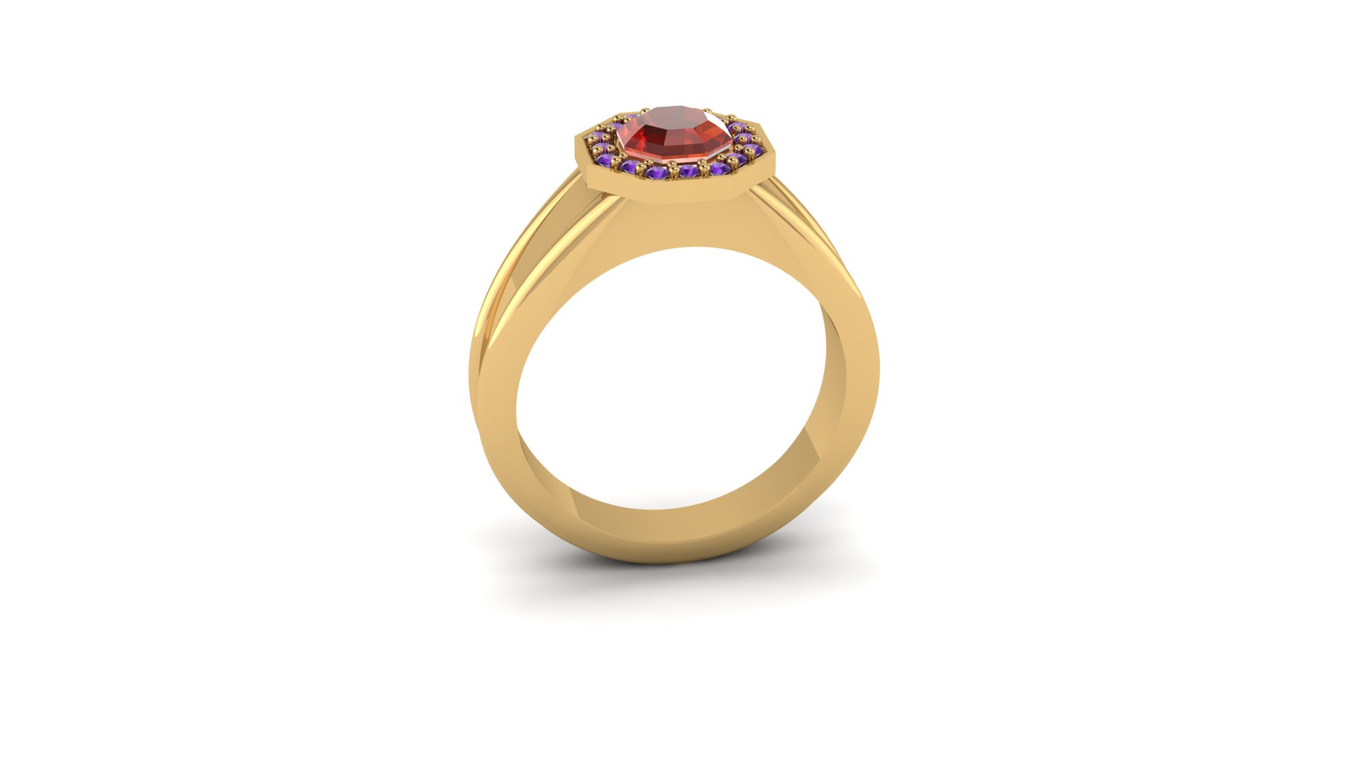 Red Diamond Stone Ring 3D Print Model 3D Model - TurboSquid 1924386