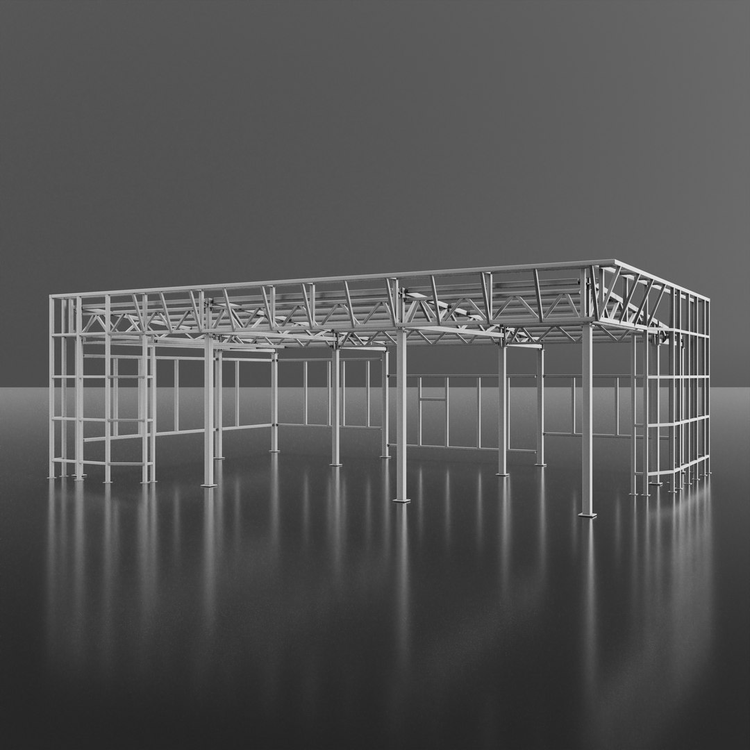 Industrial Metal Building 3D Model - TurboSquid 2242207