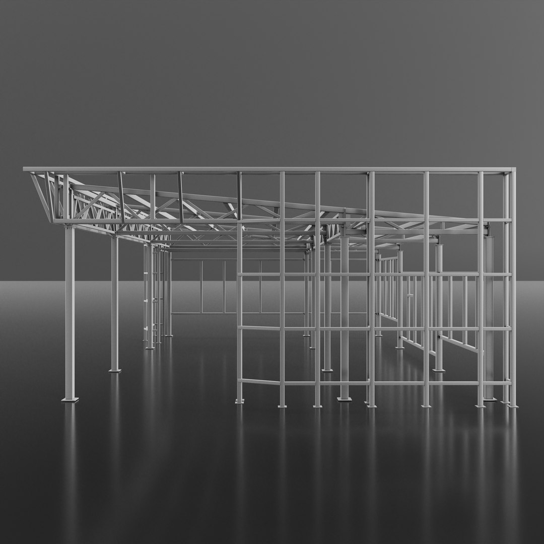 Industrial Metal Building 3D Model - TurboSquid 2242207