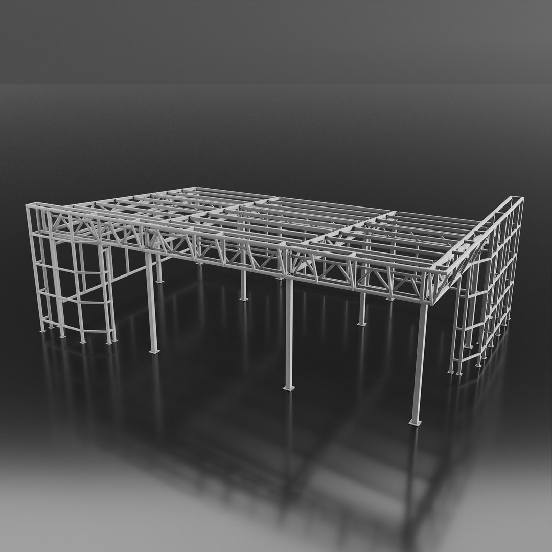 Industrial Metal Building 3D Model - TurboSquid 2242207