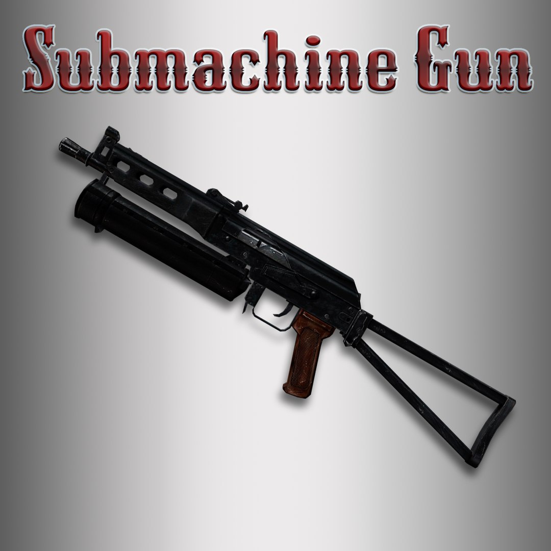 3d model of submachine gun