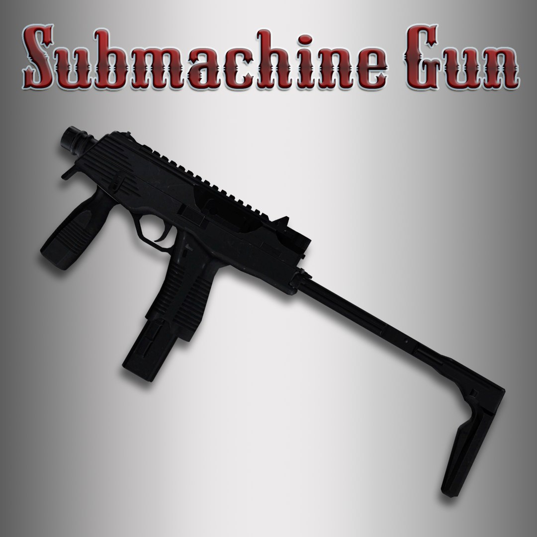 3d model of submachine gun