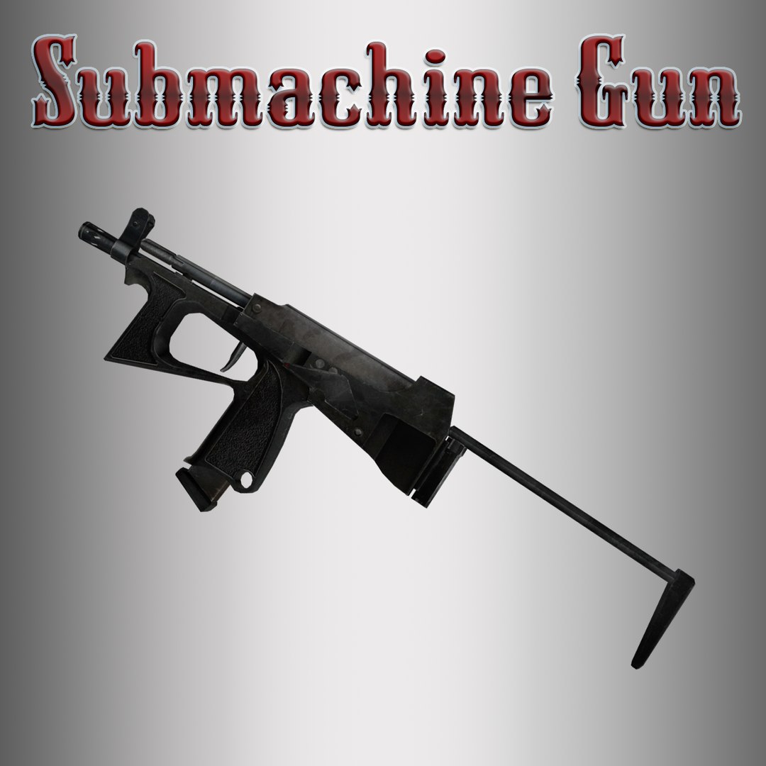 3d model of submachine gun