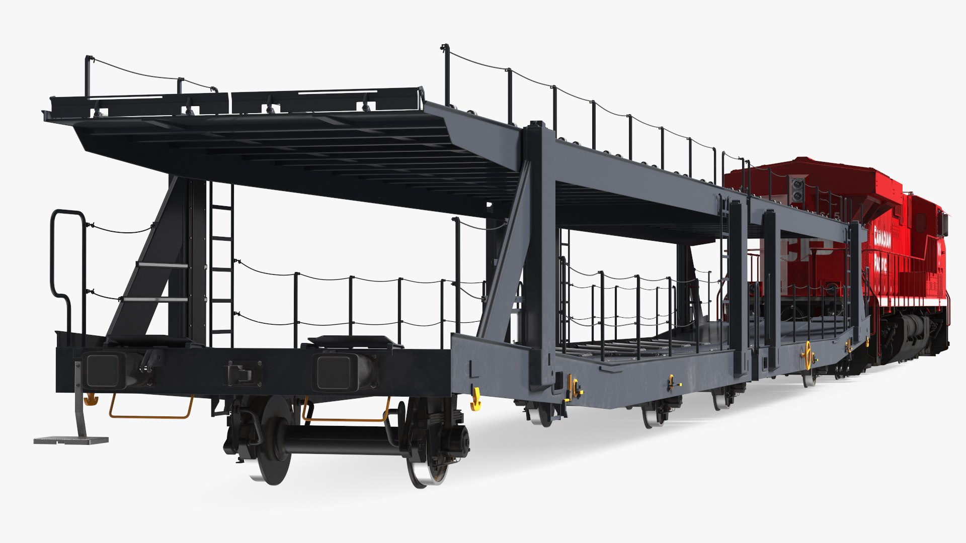 Locomotive Canadian Pacific with Autorack Car Transporter 3D model ...