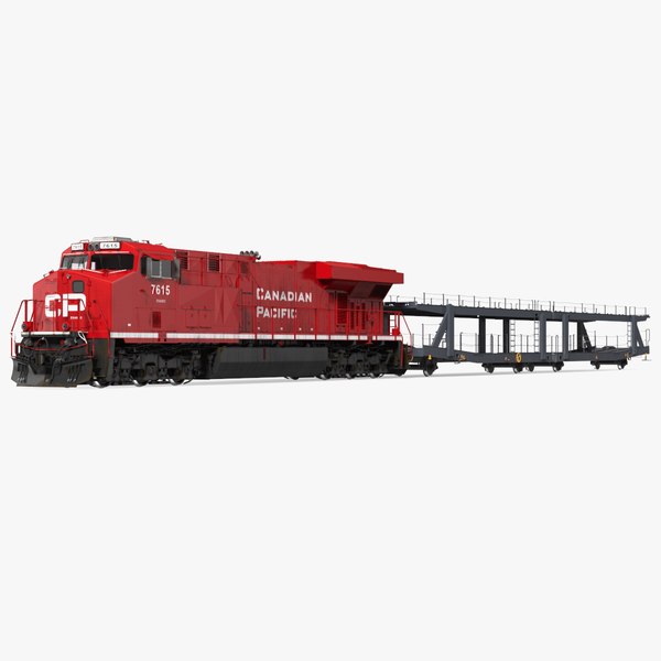 3D модель Локомотив Canadian Pacific с Autorack Car Transporter ...