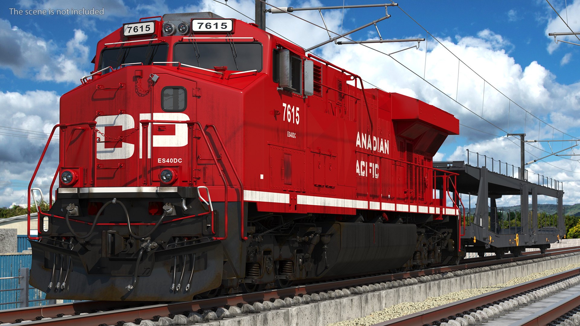 Locomotive Canadian Pacific with Autorack Car Transporter 3D model ...