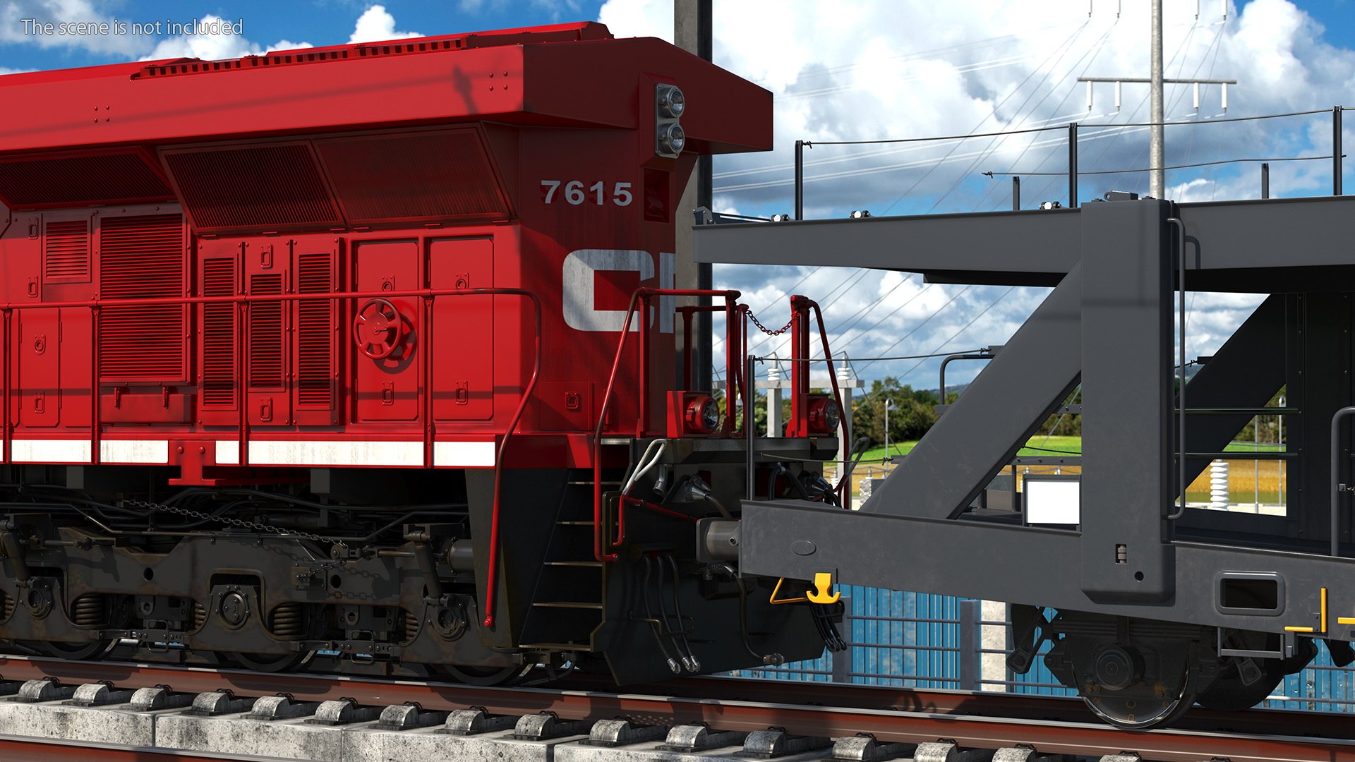Locomotive Canadian Pacific with Autorack Car Transporter 3D model ...