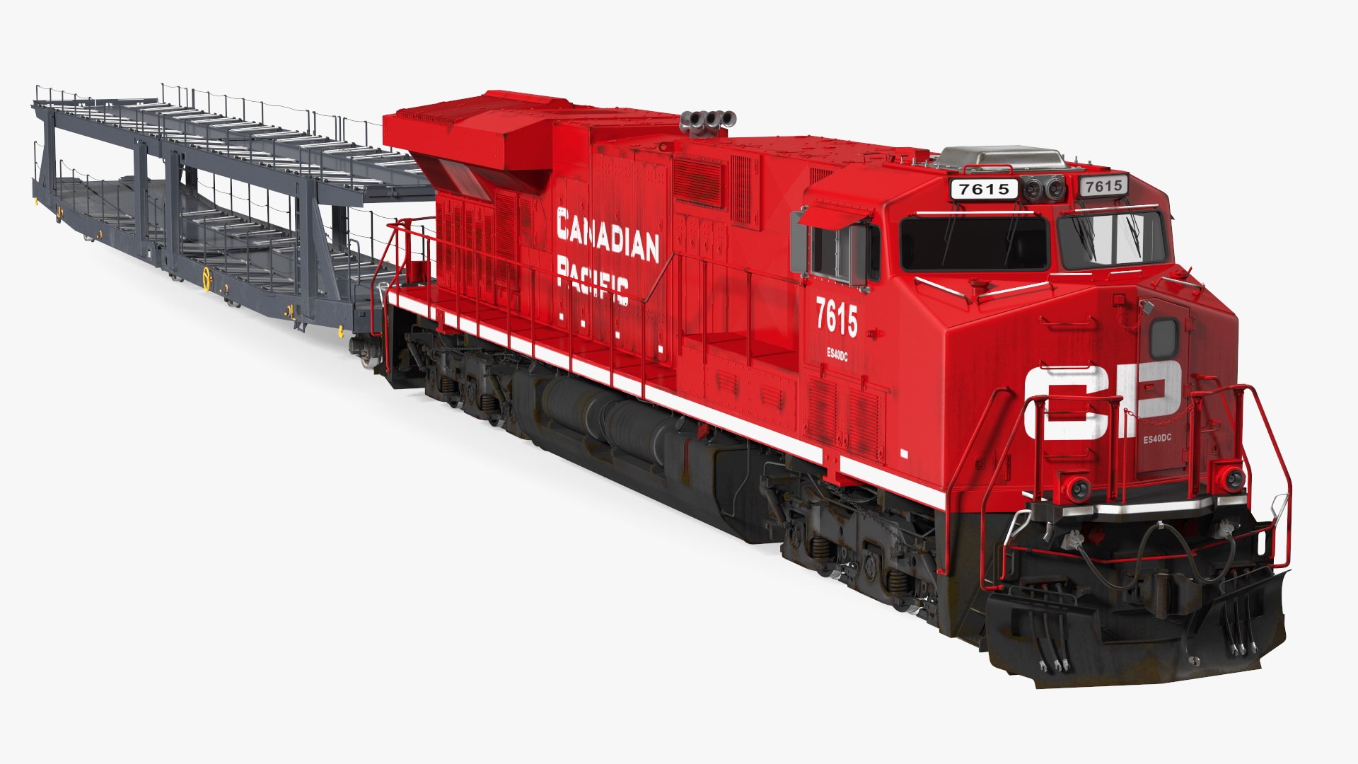 Locomotive Canadian Pacific with Autorack Car Transporter 3D model ...