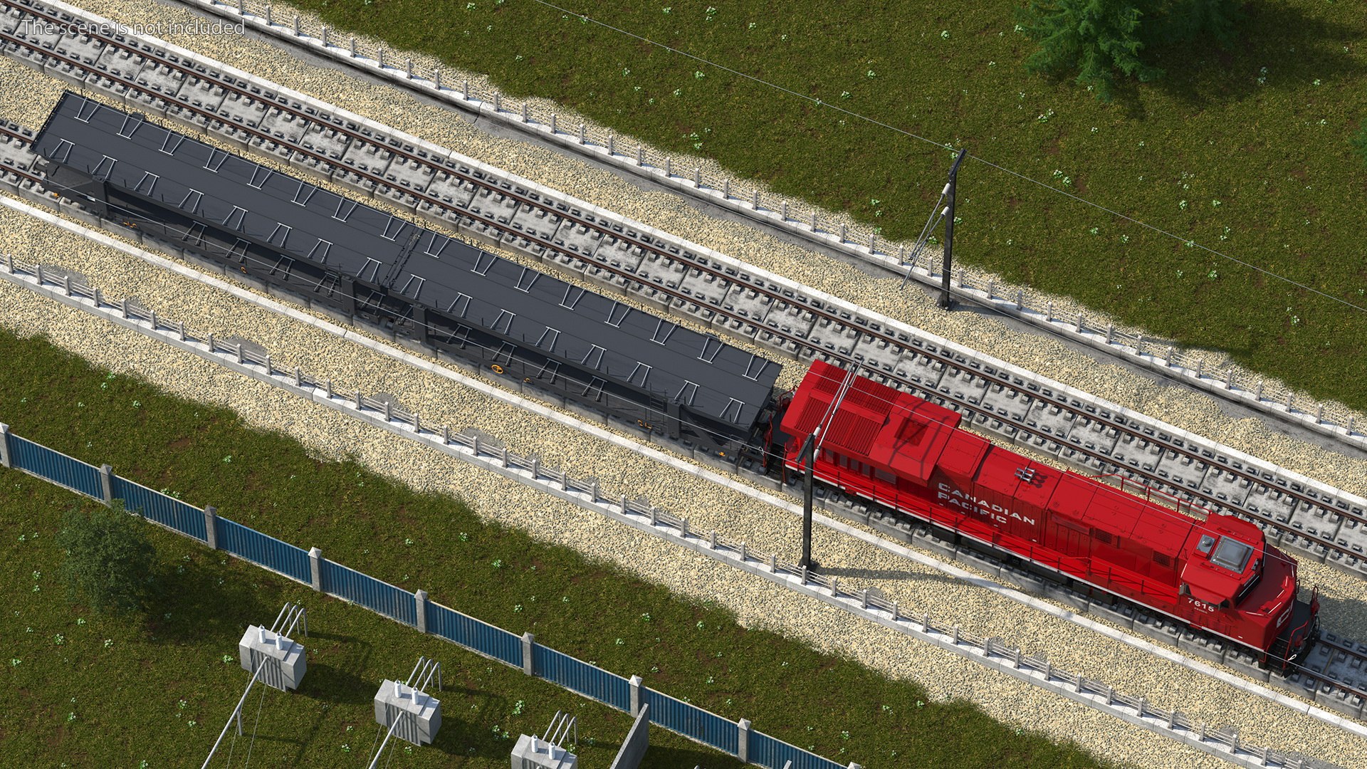 Locomotive Canadian Pacific with Autorack Car Transporter 3D model ...