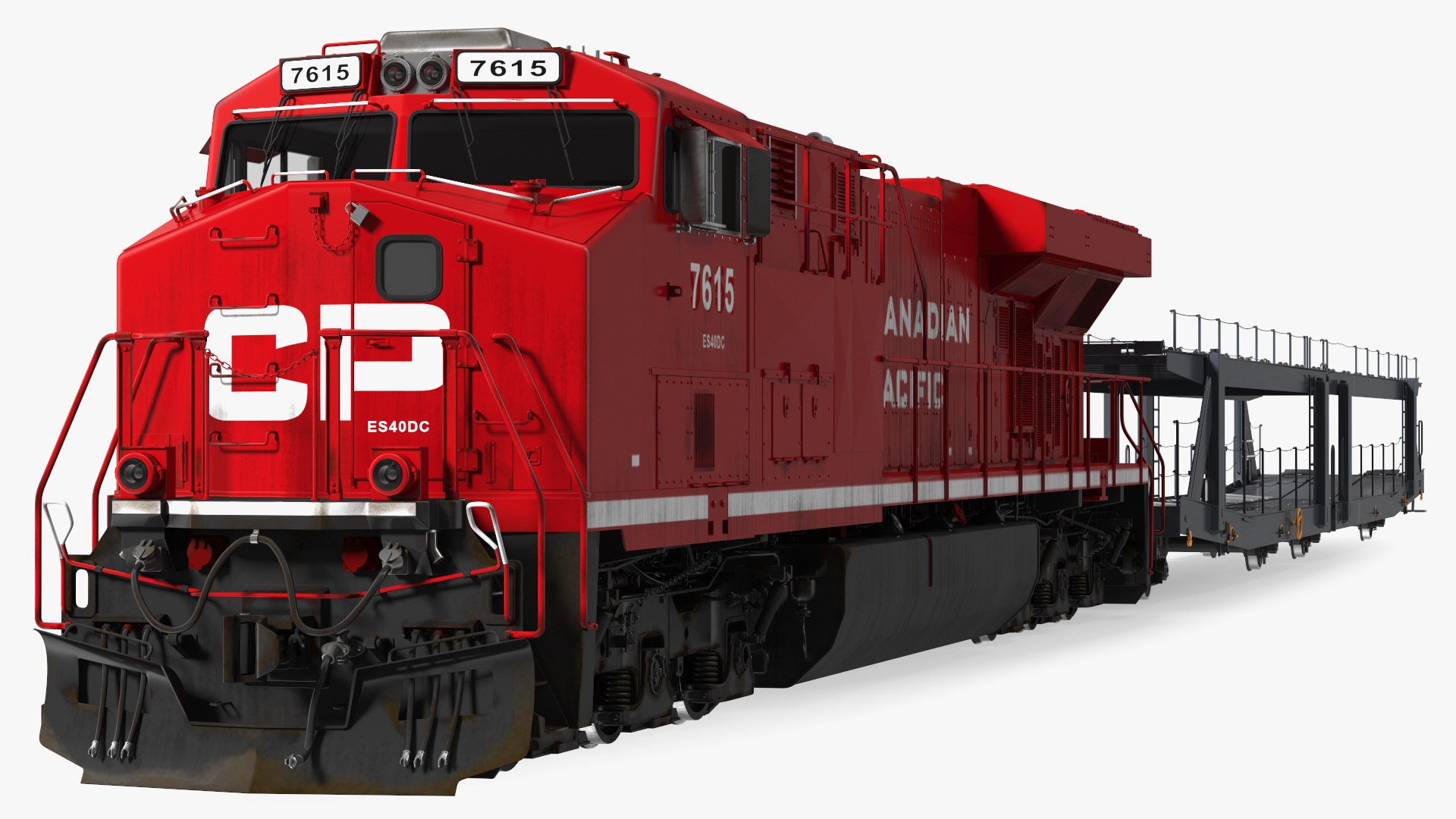 Locomotive Canadian Pacific with Autorack Car Transporter 3D model ...