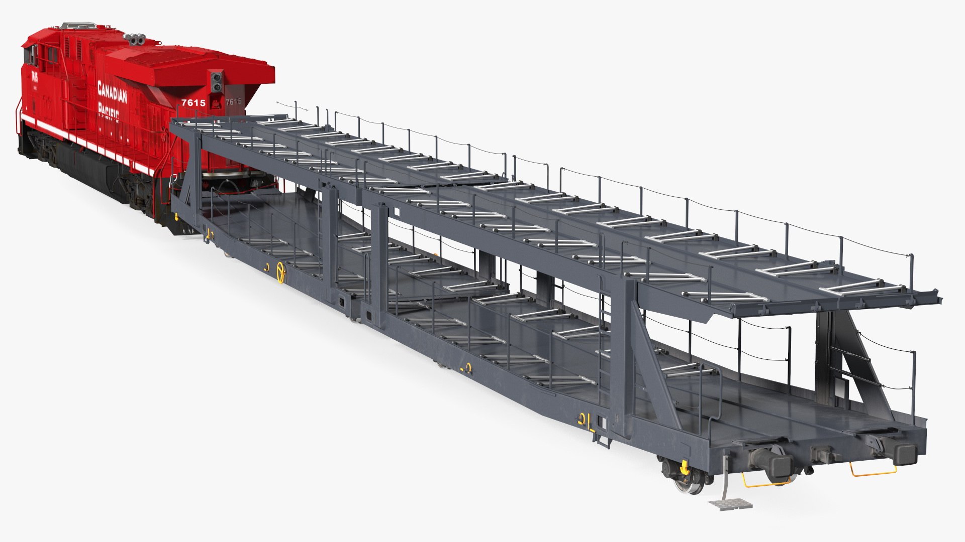 Locomotive Canadian Pacific with Autorack Car Transporter 3D model ...