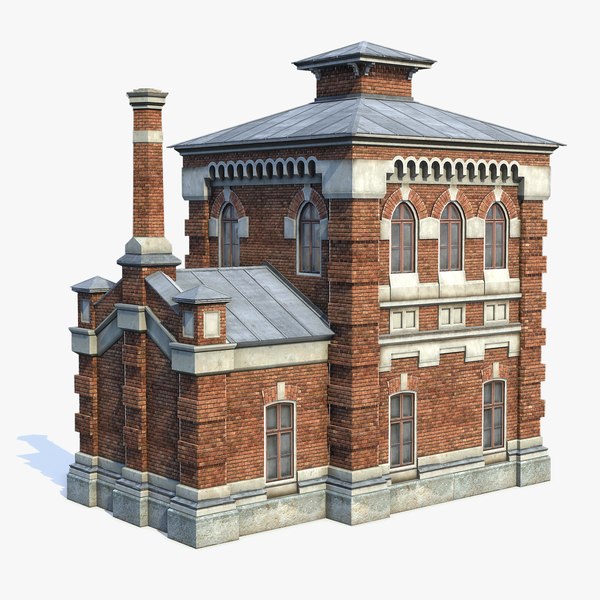 3d model old-style factory