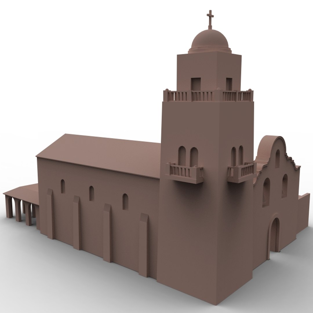 3d Spanish Mission Model