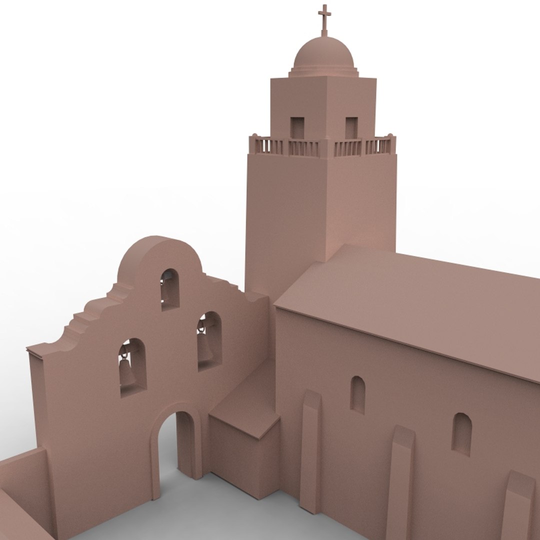 3d Spanish Mission Model