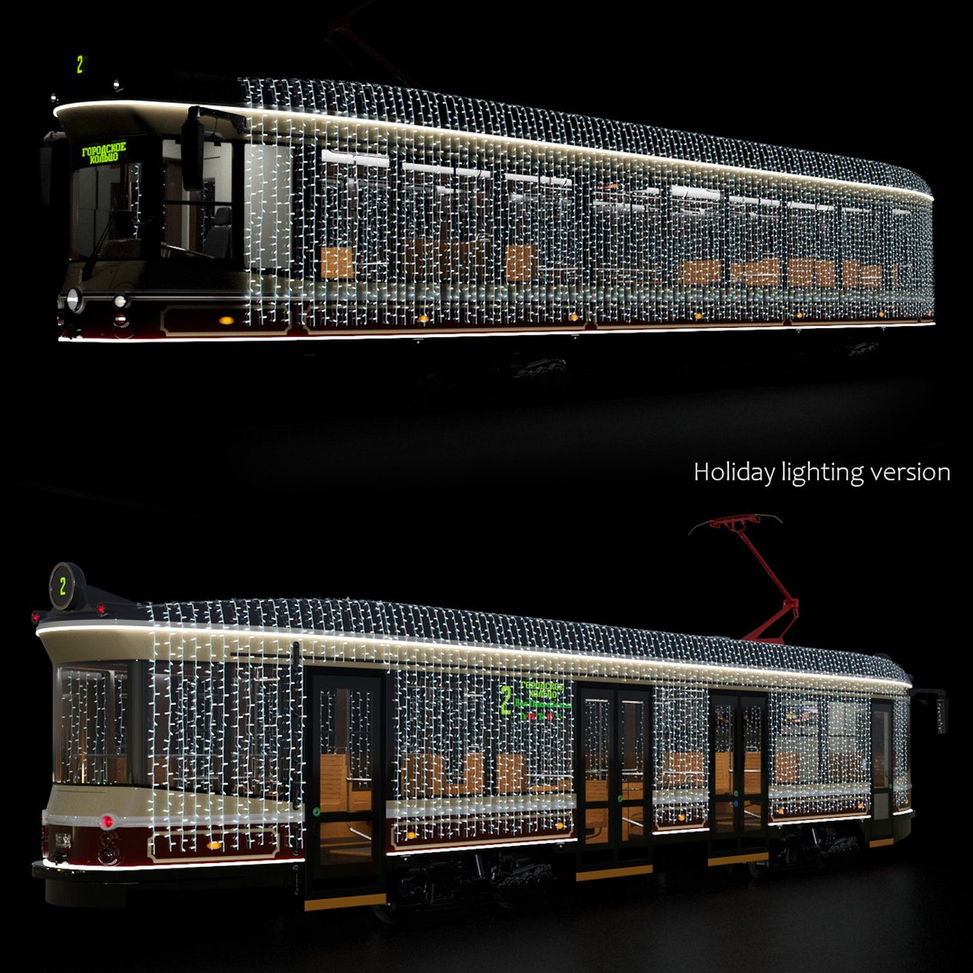 Retro Stylized Modern Tram 3D - TurboSquid 2007926