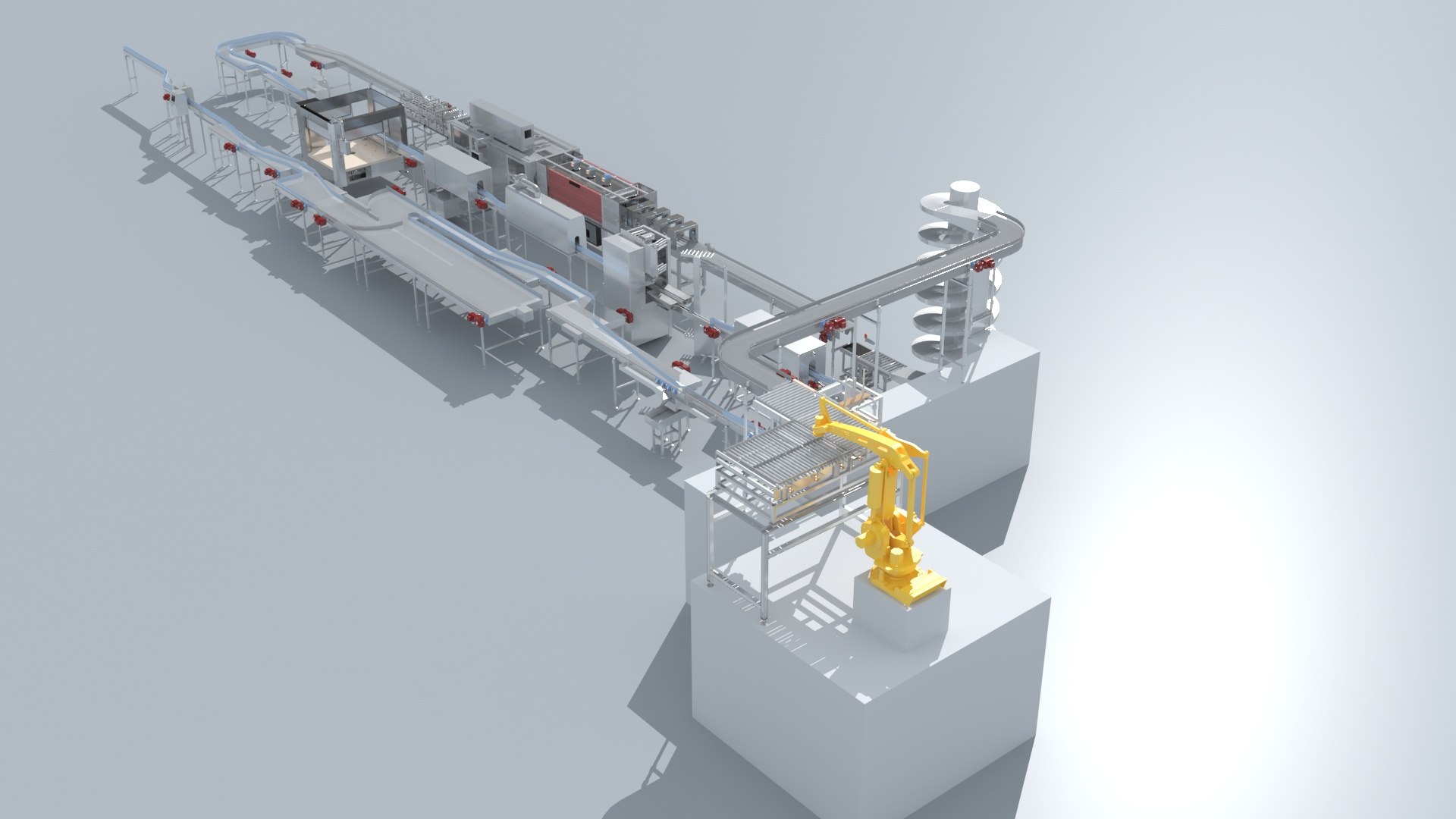 3D Milk Packaging - Palletizing Equipment Production Line Model ...