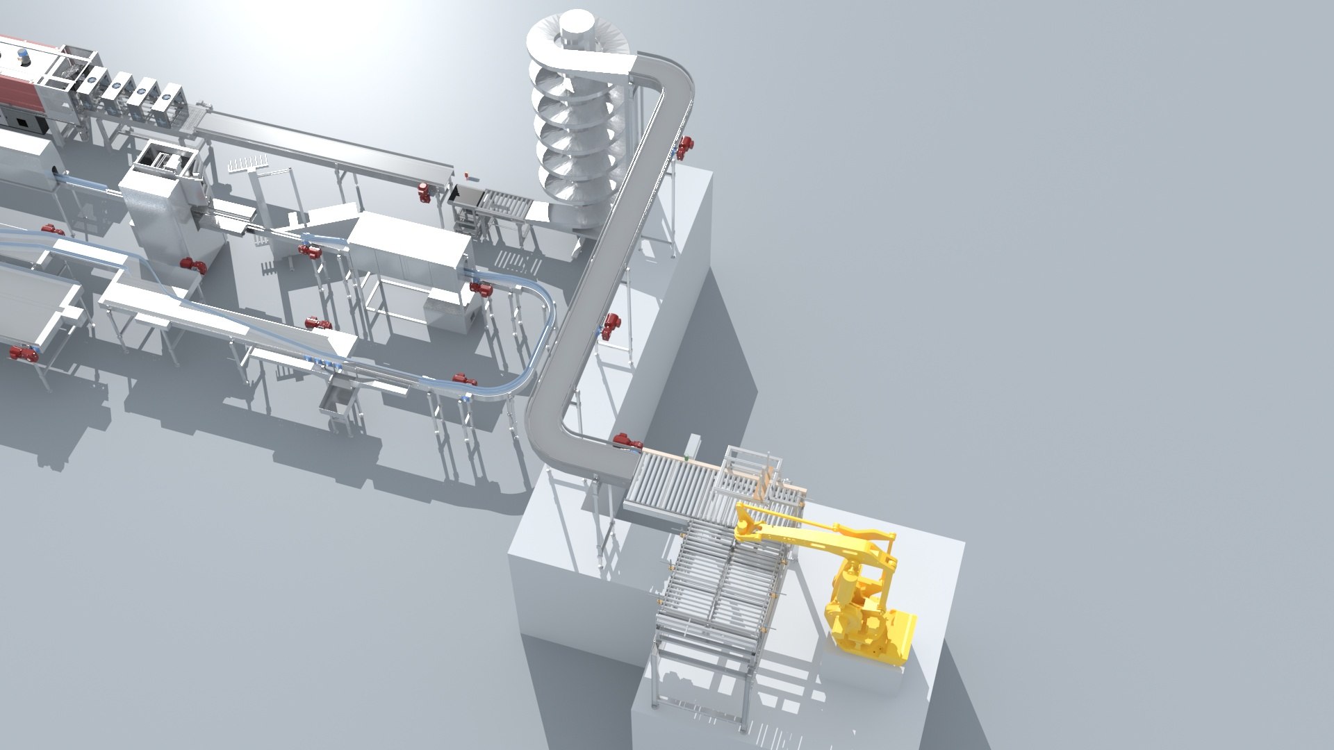 3D Milk Packaging - Palletizing Equipment Production Line Model ...