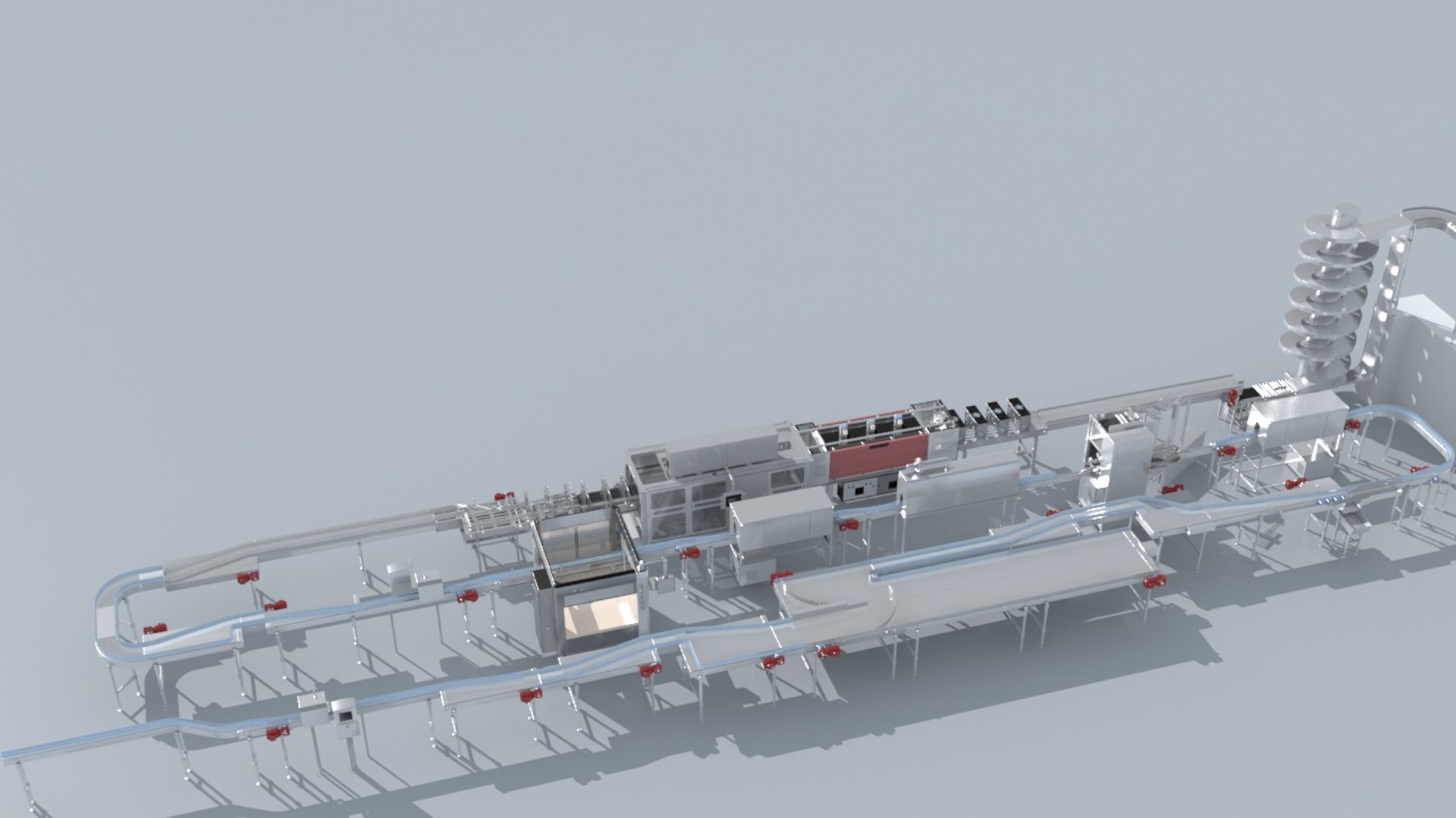3D Milk Packaging - Palletizing Equipment Production Line Model ...