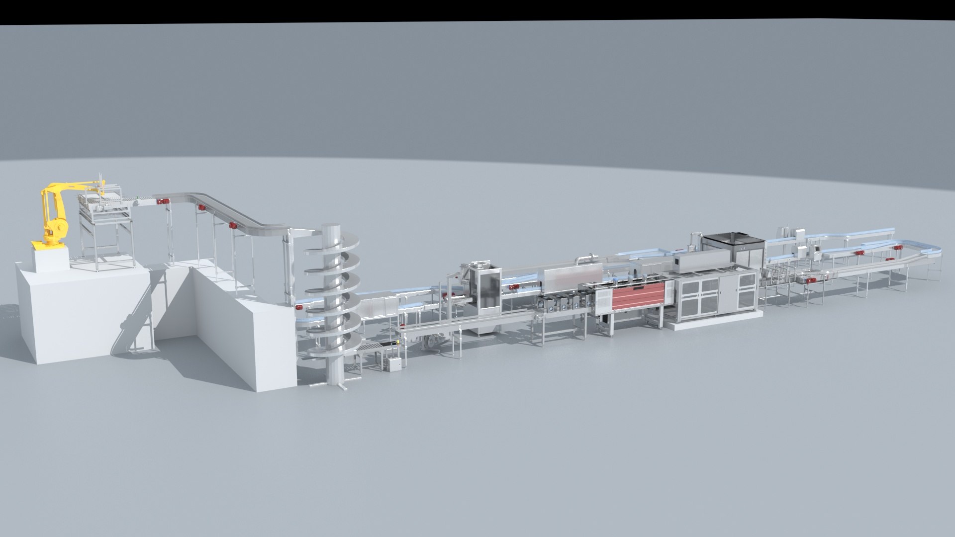 3D Milk Packaging - Palletizing Equipment Production Line Model ...