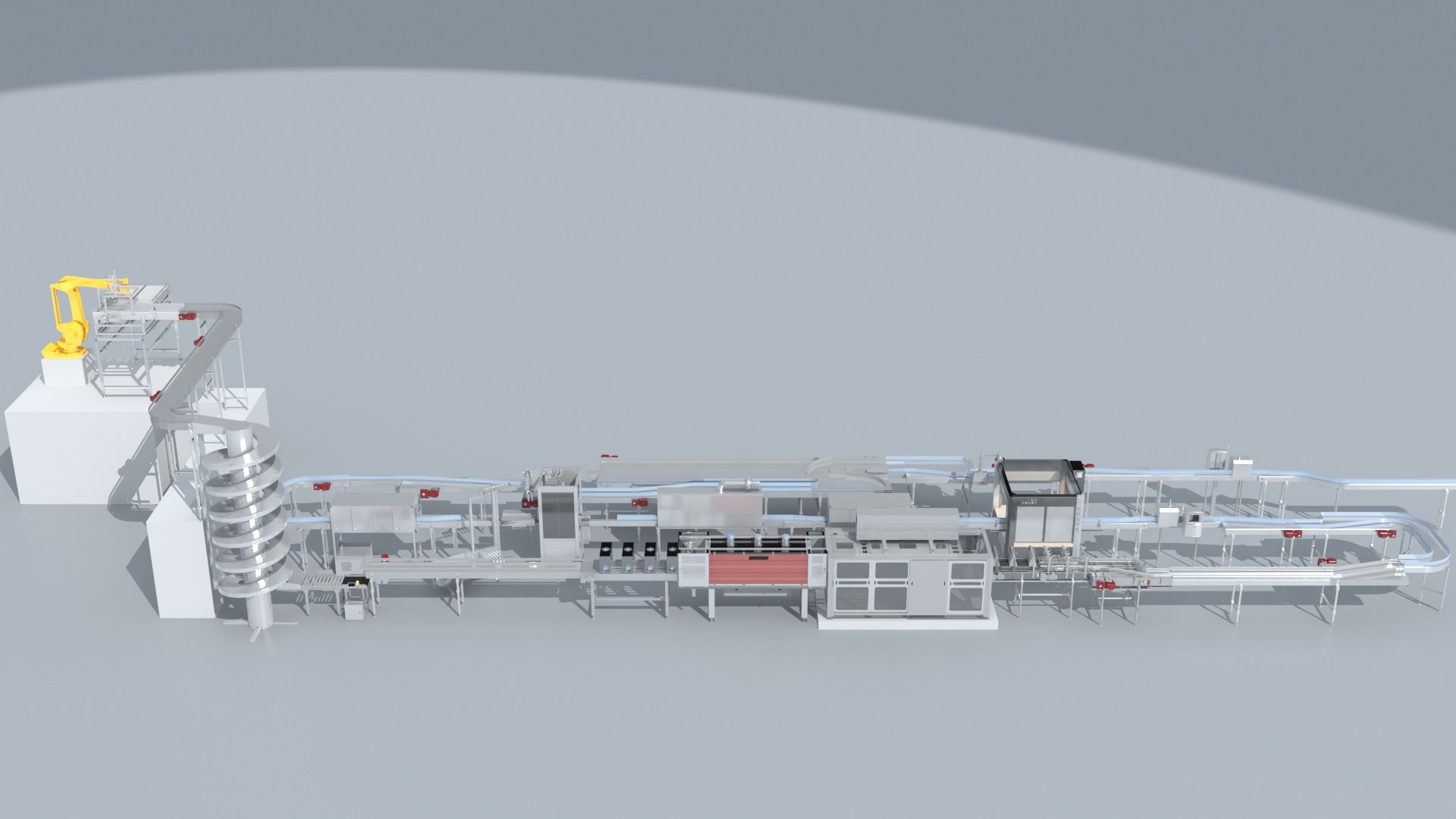 3D Milk Packaging - Palletizing Equipment Production Line Model ...