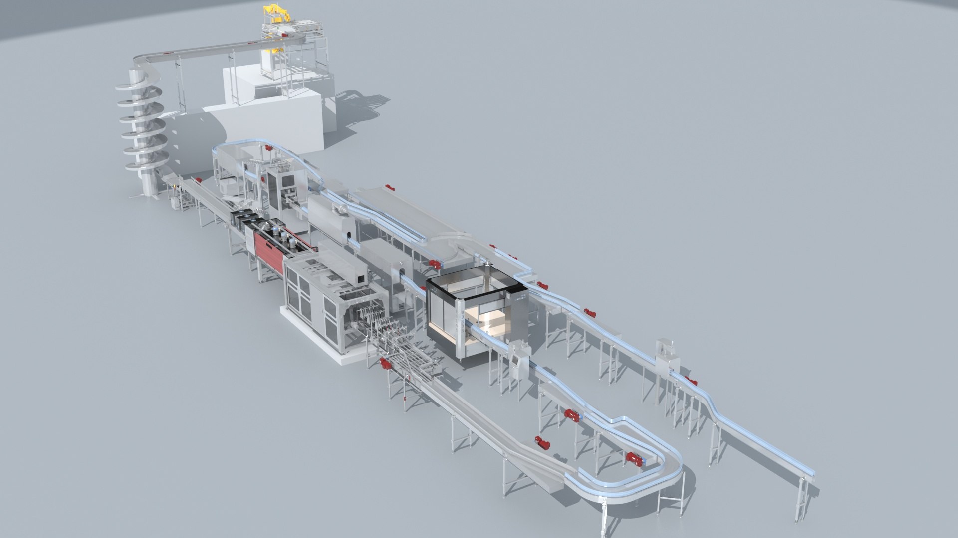 3D Milk Packaging - Palletizing Equipment Production Line Model ...