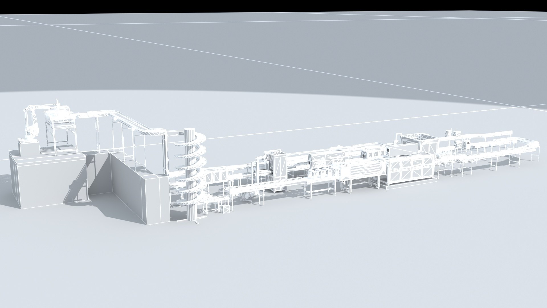 3D Milk Packaging - Palletizing Equipment Production Line Model ...