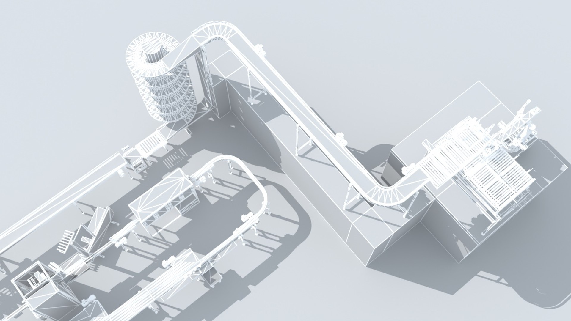 3D Milk Packaging - Palletizing Equipment Production Line Model ...
