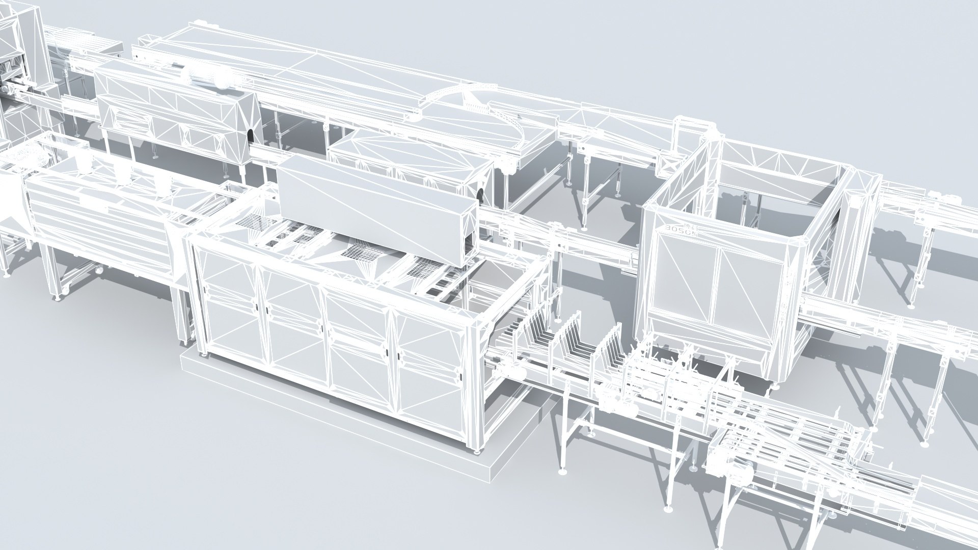 3D Milk Packaging - Palletizing Equipment Production Line Model ...