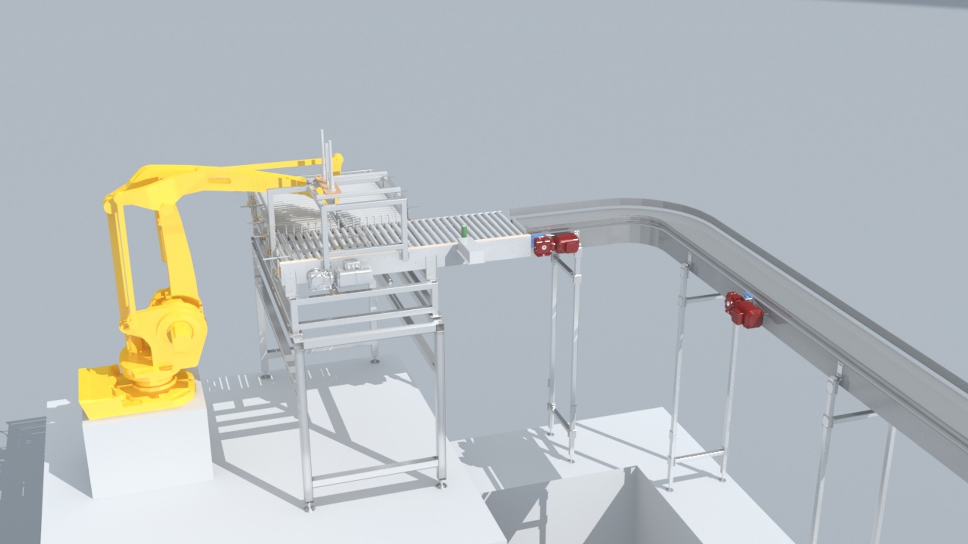 3D Milk Packaging - Palletizing Equipment Production Line Model ...