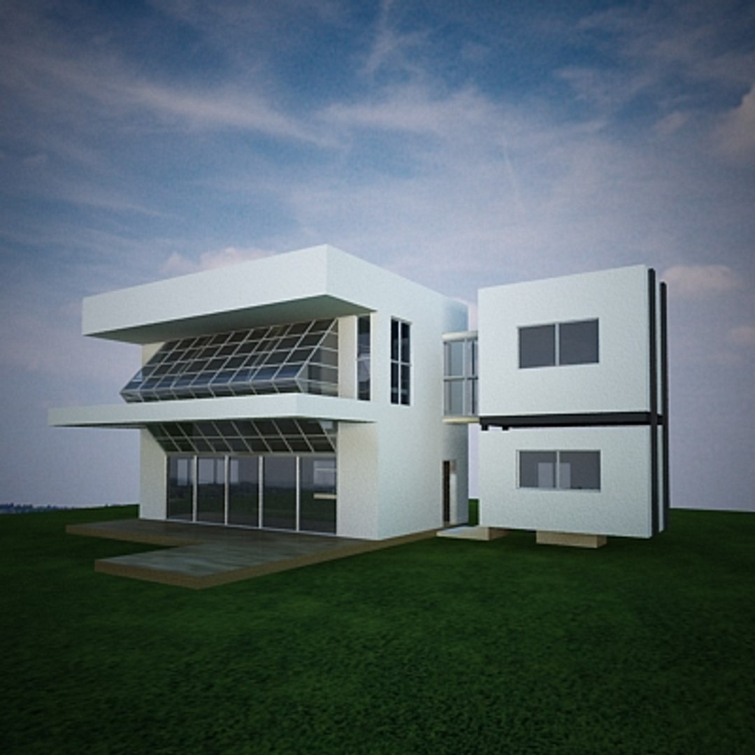 3d Geometric House Scene