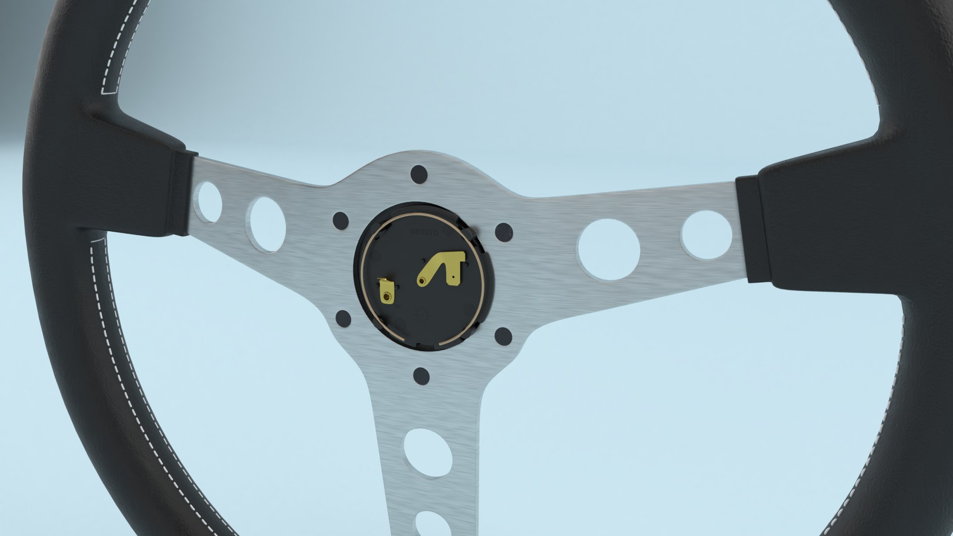 MOMO PROTOTIPO 370MM Black Leather Brushed Black Anodized 3D Model ...