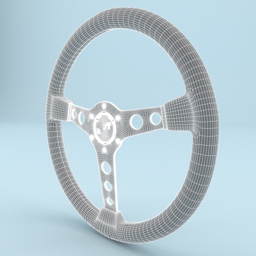 MOMO PROTOTIPO 370MM Black Leather Brushed Black Anodized 3D Model ...