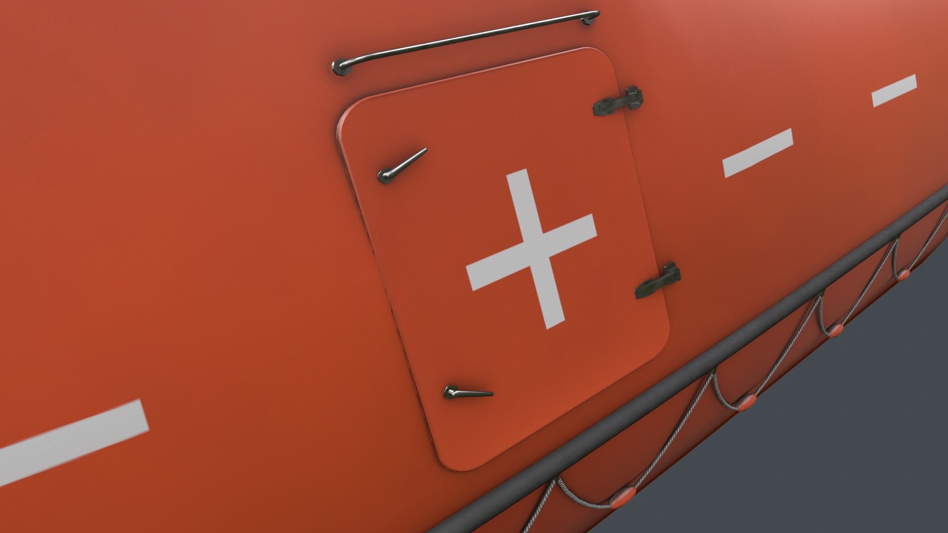 Orange rescue ship 3D - TurboSquid 1682403
