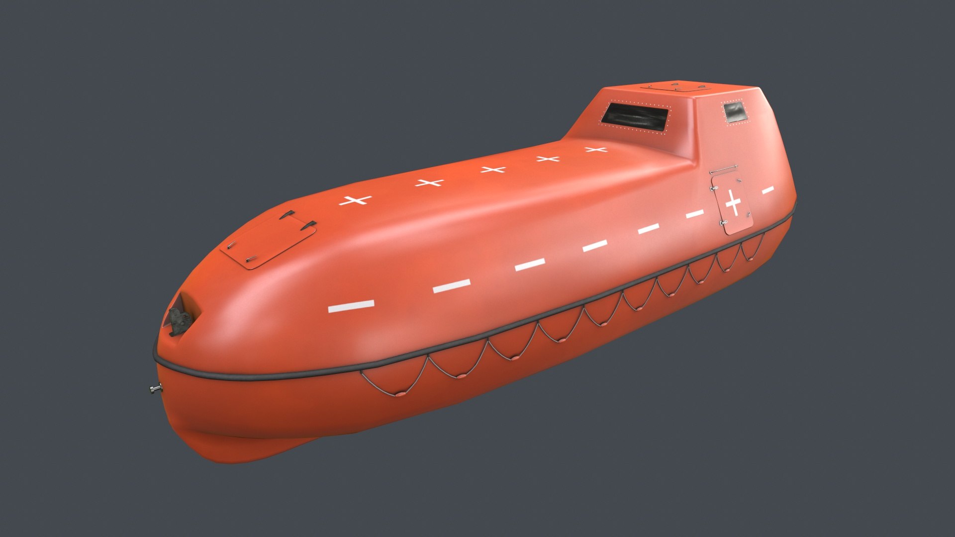 Orange rescue ship 3D - TurboSquid 1682403