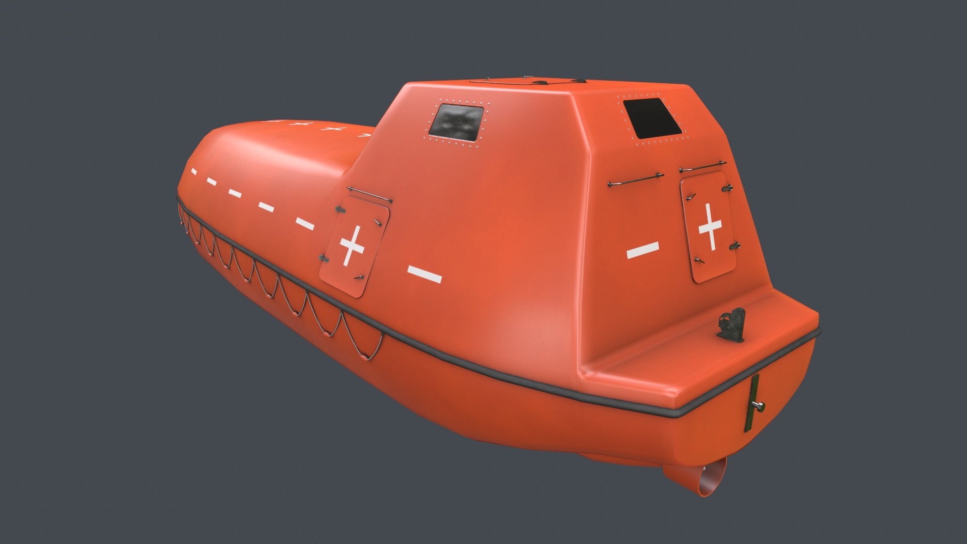 Orange rescue ship 3D - TurboSquid 1682403