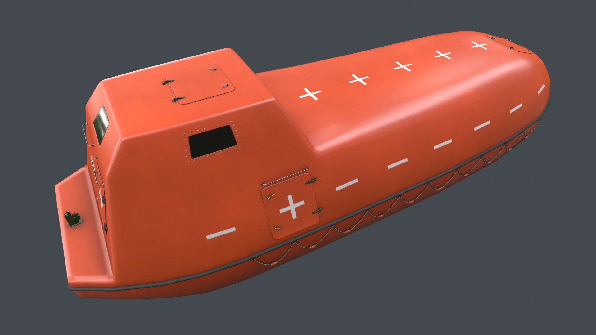 Orange rescue ship 3D - TurboSquid 1682403