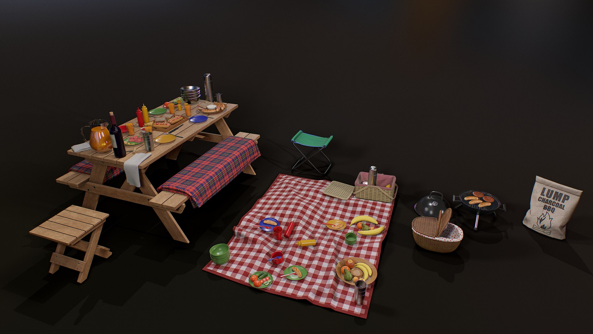 Furniture Table Food 3D Model - TurboSquid 1595867
