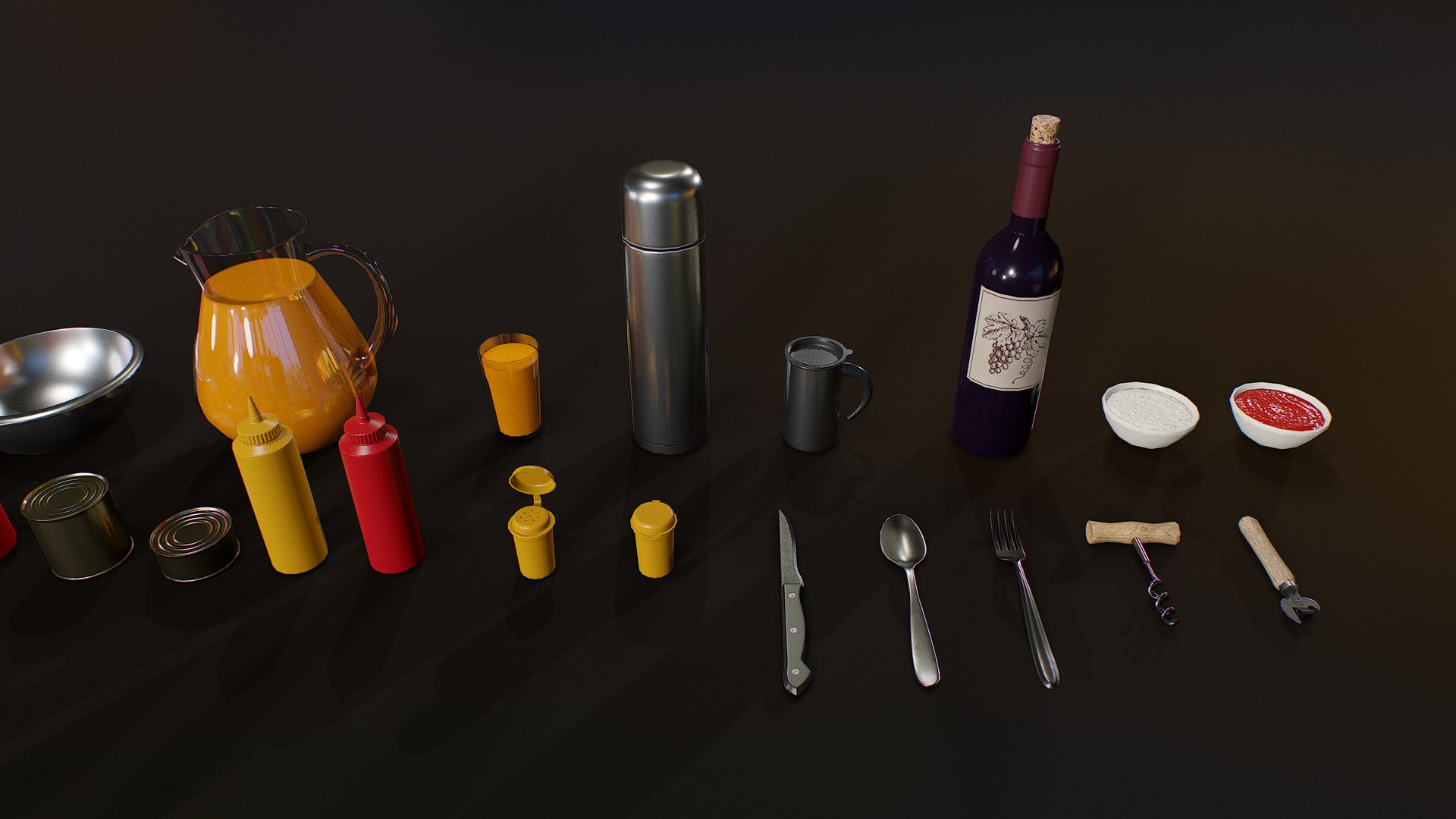 Furniture table food 3D model - TurboSquid 1595867