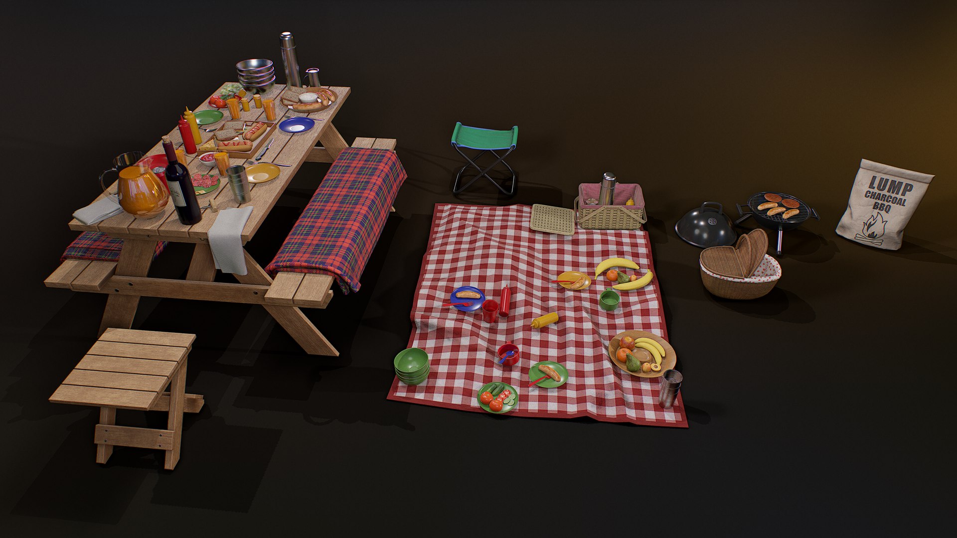 Furniture Table Food 3D Model - TurboSquid 1595867