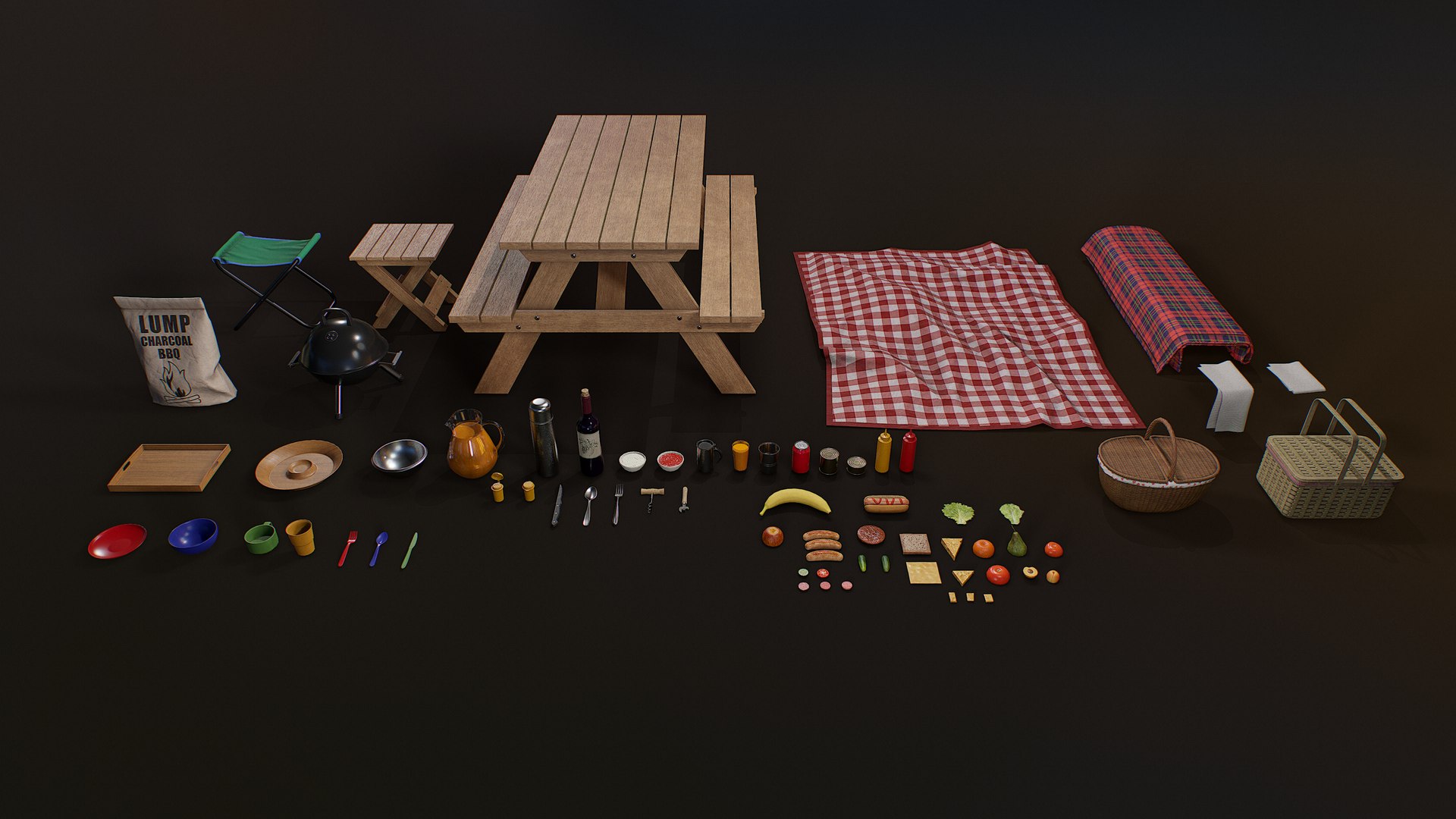 Furniture Table Food 3D Model - TurboSquid 1595867