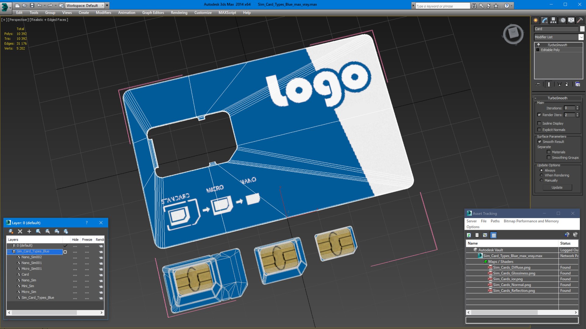 Sim Card Types Blue Your Logo 3D model - TurboSquid 1944791