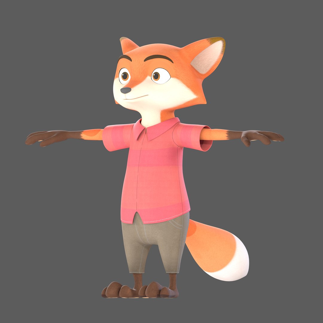 Cartoon Fox 3D Model - TurboSquid 2309543