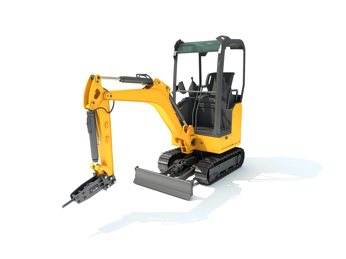 3D Mini Excavator Breaker Hammer - TurboSquid 1417518