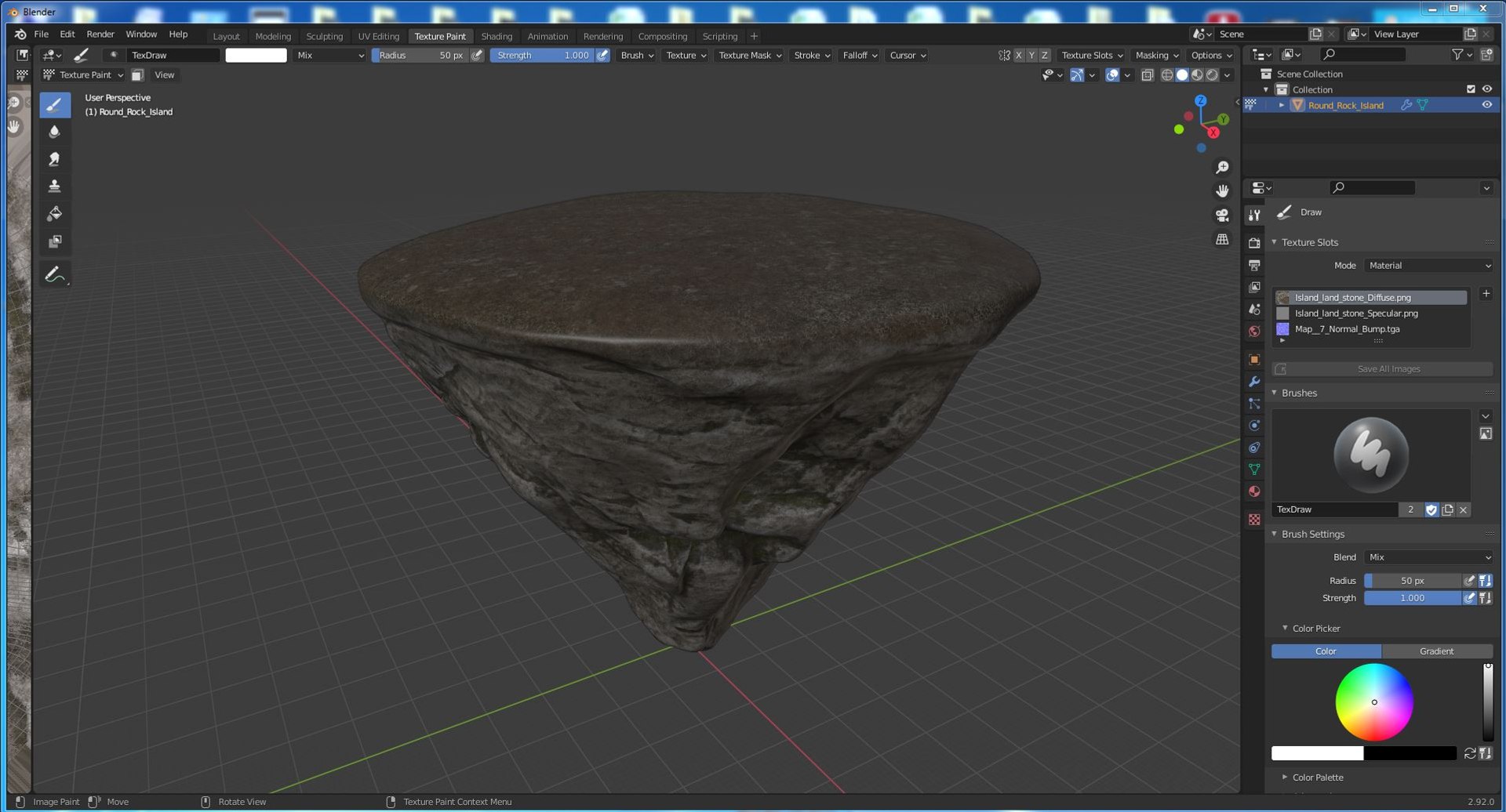 3D Round Rock Island - TurboSquid 1835871