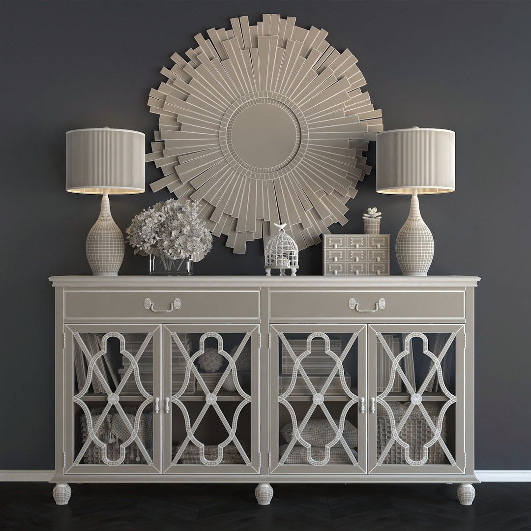 Decor sideboard mirror model - TurboSquid 1336576