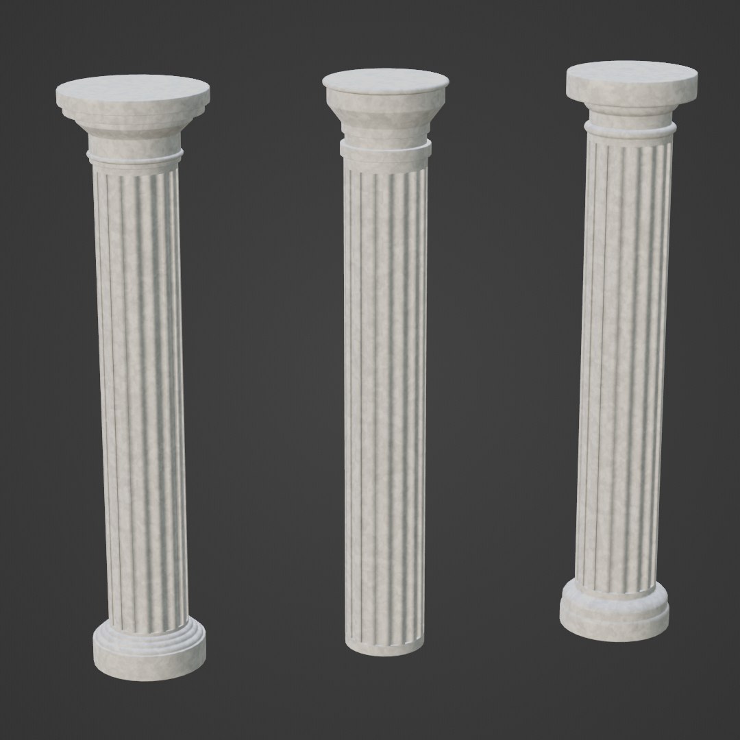 3D Model Greek And Roman Columns - TurboSquid 1859192