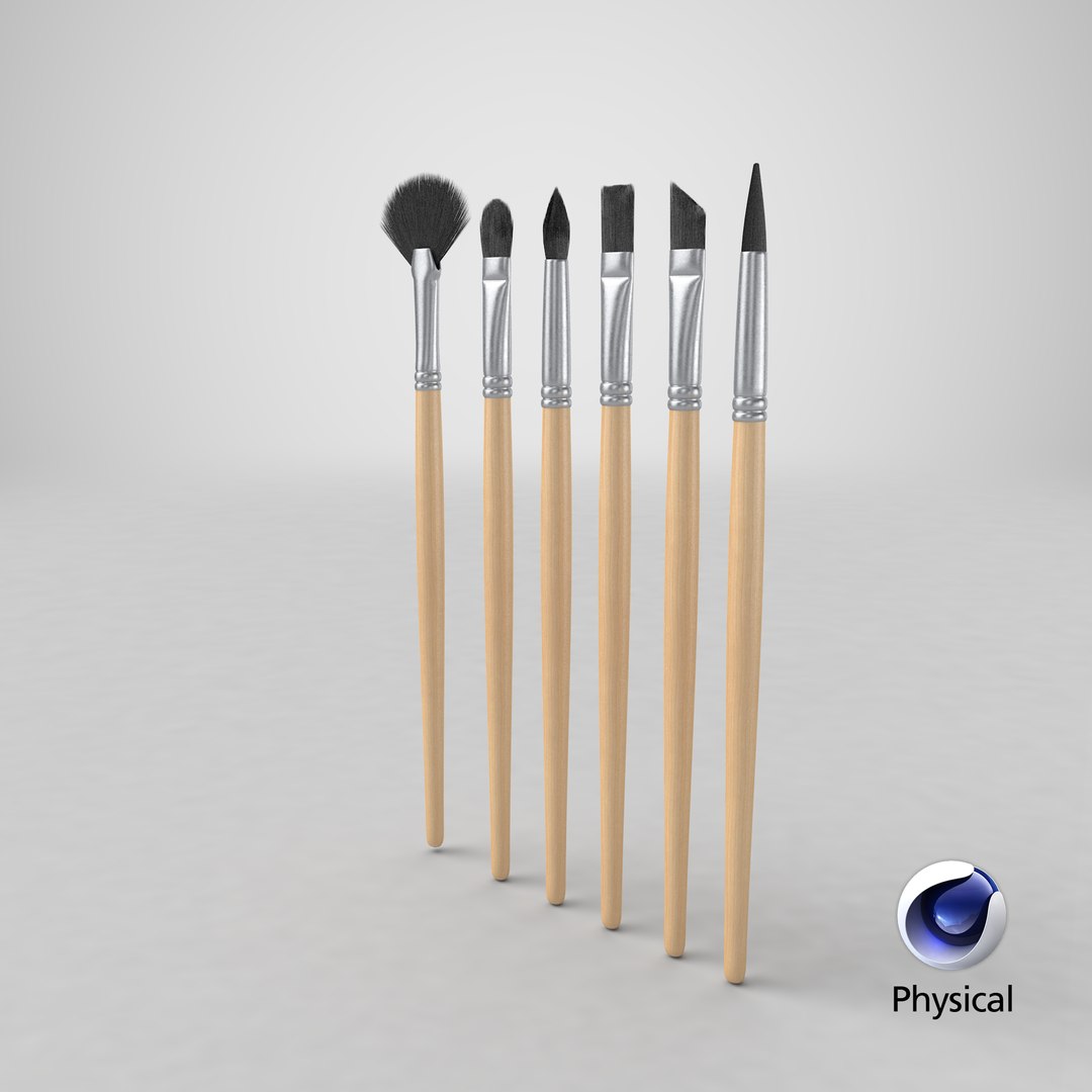 3D Model Fan Paint Brush - TurboSquid 1935390