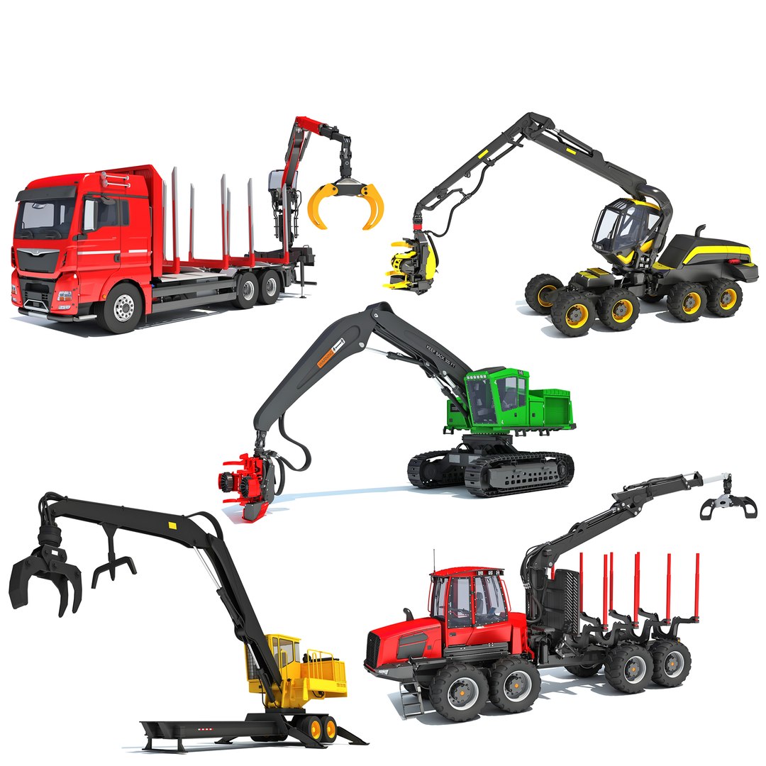 Forestry Machine Set 3D - TurboSquid 1875695