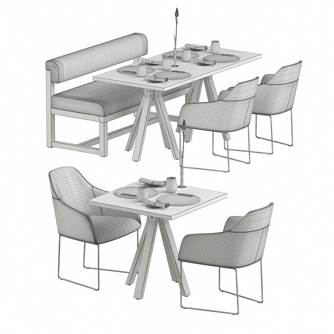 Restaurant Tables Modeled 3D Model - TurboSquid 1467928