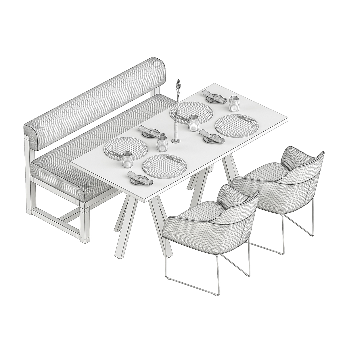 Restaurant tables modeled 3D model - TurboSquid 1467928